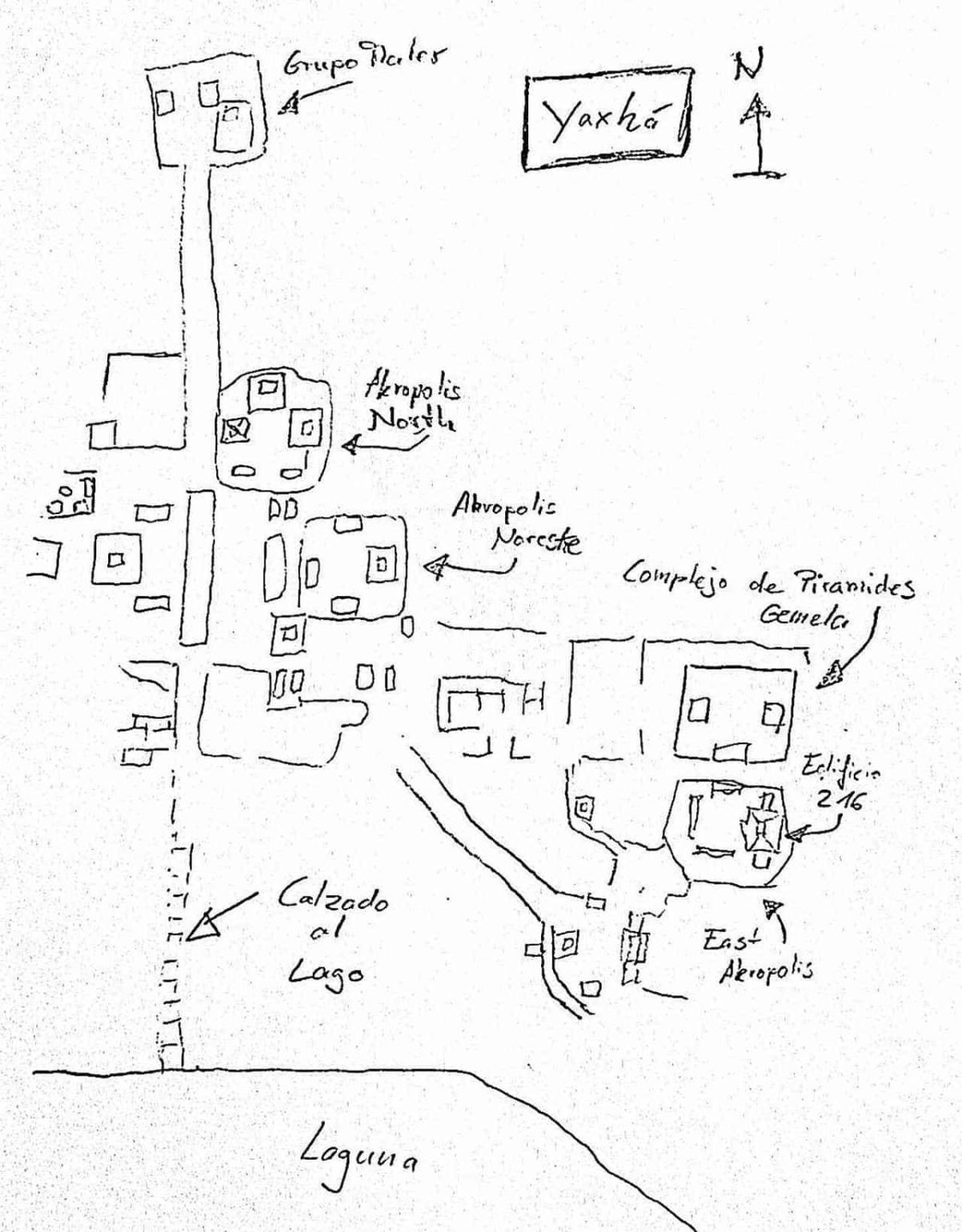 Yaxhá: Map of Maya site in Guatemala Amazing Temples 2017/08/31